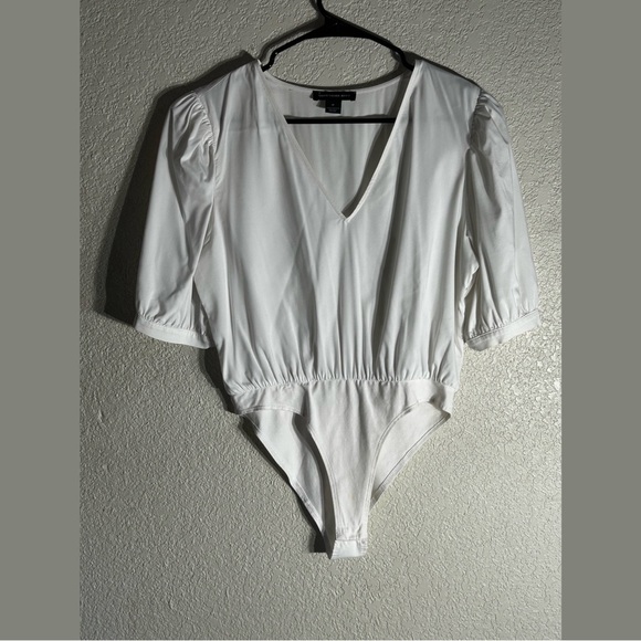 Something Navy | Other | White Ruffled Bodysuit | Poshmark